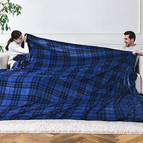 UltraCozy Big Oversized Blanket, 100x100 Inches King Sized Blanket, Double Sided Flannel, Weighted Fleece Blanket for Bed, Couch Throw, Family Blanket, Machine Washable