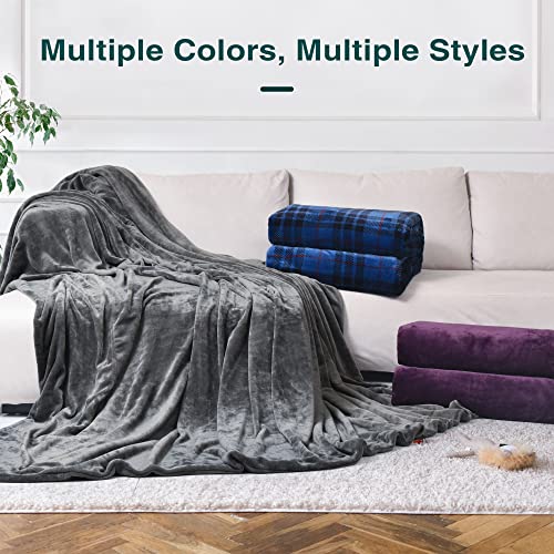 UltraCozy Big Oversized Blanket, 100x100 Inches King Sized Blanket, Double Sided Flannel, Weighted Fleece Blanket for Bed, Couch Throw, Family Blanket, Machine Washable