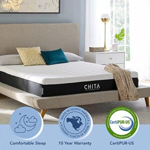 CHITA Full Size Gel Memory Foam Mattress,10 Inches Breathable Bed Mattress for Sleep Supportive & Pressure Relief,Fiberglass Free Mattress,Mattress in a Box,CertiPUR-US Certified,100 Night