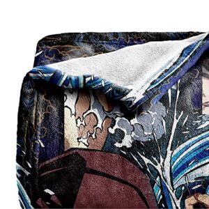 Japanese Anime Flannel Blanket 2set, Soft Lightweight Fleece Throw Blanket with Pillowcase Warm Durable Sofa Couch Decor Beding