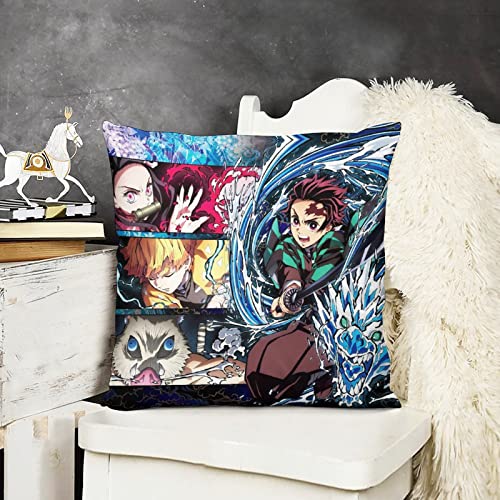 Japanese Anime Flannel Blanket 2set, Soft Lightweight Fleece Throw Blanket with Pillowcase Warm Durable Sofa Couch Decor Beding