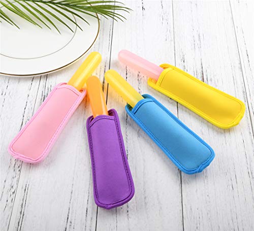 Mirenlife 24 Pack Ice Pop Sleeves Antifreezing Popsicle Holders Bags Neoprene Insulator Sleeves Freezer, 8 Colors