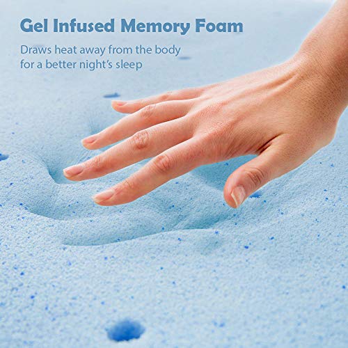 Irvine Home Collection Twin Size 8-Inch, Gel Memory Foam Mattress, Medium Firm Feel, Breathable, Cool Sleep and Pressure Relief, CertiPUR-US Certified, Temperature Balanced