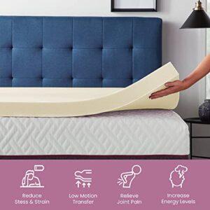 Spinal Sleep High Density 2-inch Foam Mattress Topper for Comfy Sleep | Toppers with Back and Lower-Back Support for Mattresses, Firm Bed Topper Padding with Sturdy Build, Twin Size, Off-White