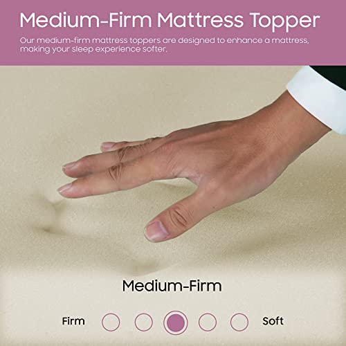 Spinal Sleep High Density 2-inch Foam Mattress Topper for Comfy Sleep | Toppers with Back and Lower-Back Support for Mattresses, Firm Bed Topper Padding with Sturdy Build, Twin Size, Off-White