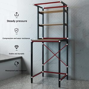 BKGDO Washer Storage Frames Floor Standing for Over Toilet,3-Layer Drum Carbon Steel Washinghine Rack,Bathroom Storage Rack Space Organizer/Black