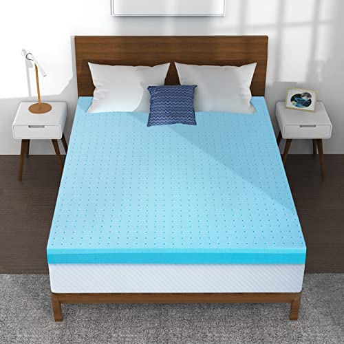 Maxzzz 4 Inch Mattress Topper Queen - Cool Gel Memory Foam Mattress Topper Extra Firm Bed Topper, Hard Mattress Topper for Back Pain Relief, CertiPUR-US Certified