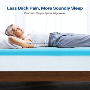 Maxzzz 4 Inch Mattress Topper Queen - Cool Gel Memory Foam Mattress Topper Extra Firm Bed Topper, Hard Mattress Topper for Back Pain Relief, CertiPUR-US Certified