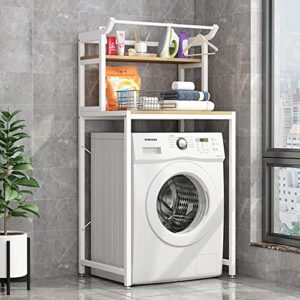 bkgdo washer storage frames floor standing for over toilet,2-layer washinghine shelf,anti-rust steel tube washinghine shelf,bathroom storage rack/white