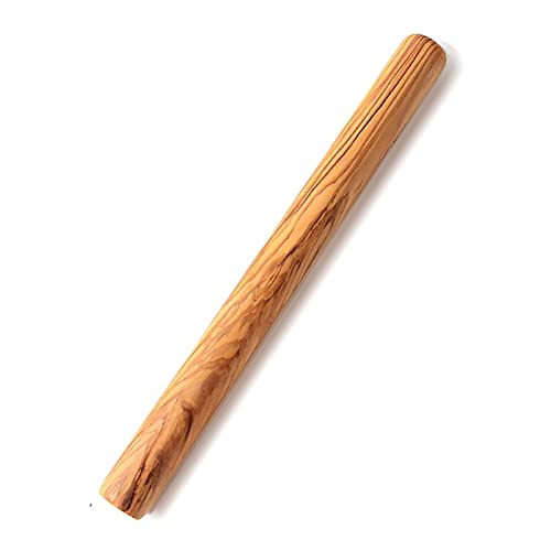 Ideaolives Olive Wood Rolling Pin, Natural Wood Dough Roller, French Rolling Pins for Baking, Non-Toxic Thin Rolling Pin for Pizza Bread Fondant Pasta, Wooden Pizza Roller with No Dents or Gaps, 11.5"