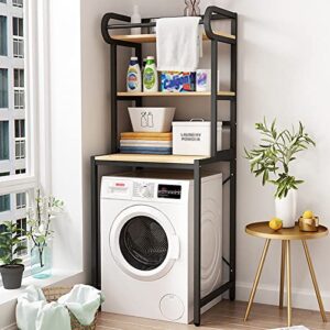 bkgdo washer storage frames floor standing for over toilet,multipurpose curved design anti-bump washinghine shelf,carbon steel frame washinghine shelf bathroom storage/black