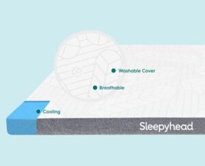 sleepyhead 2-inch twin xl mattress topper - gel-infused memory foam topper with washable cover - college dorm room essential (twin xl, 2'' gel topper)