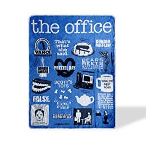 The Office Iconography Fleece Blanket | 45 x 60-Inch Soft Throw Blanket