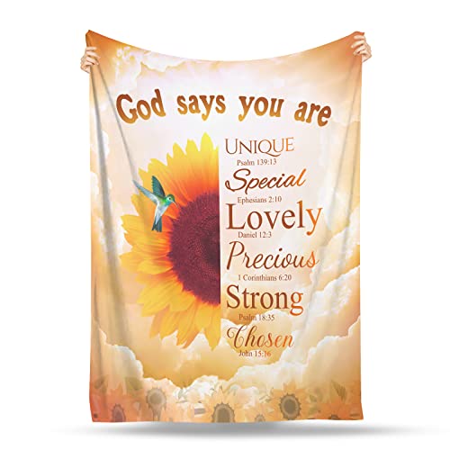 Christian Gifts for Women Blanket Inspirational Religiou Scripture Gifts for Women 60"X 50" Throw Blankets for Couch Bed Soft Cozy Bible Verse Blanket for Godmother Adults Kids