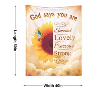 Christian Gifts for Women Blanket Inspirational Religiou Scripture Gifts for Women 60"X 50" Throw Blankets for Couch Bed Soft Cozy Bible Verse Blanket for Godmother Adults Kids