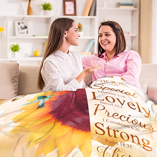 Christian Gifts for Women Blanket Inspirational Religiou Scripture Gifts for Women 60"X 50" Throw Blankets for Couch Bed Soft Cozy Bible Verse Blanket for Godmother Adults Kids