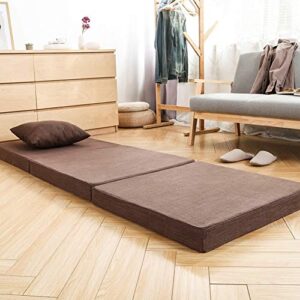 wjh foldable sleeping pad, tatami mattress, removable wash thick multi layer memory foam soft single reversible floor mat-d 120x200cm(47x79inch)