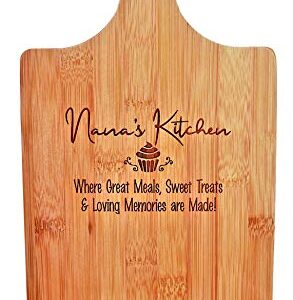 Nana Gift Cookbook Stand Recipe Holder - Custom Engraved Bamboo Cutting Board Foldable Chef Easel Metal Hinge Kickstand iPad Tablet Compatible Christmas Birthday Mother Day Kitchen Decor (7.25x13.5)