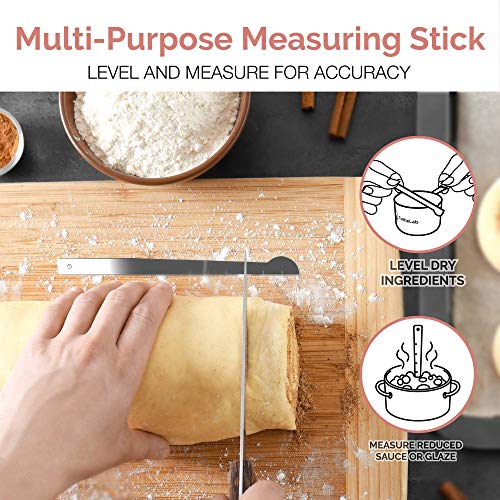 CuttleLab 22-Piece Stainless Steel Measuring Cups and Spoons Set, Tad Dash Pinch Smidgen Drop Mini Measuring Spoons, Measuring Stick Leveler, Measurement Conversion Chart Fridge Magnet, (Country Chic)