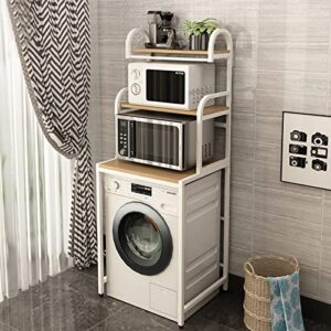 bkgdo washer storage frames floor standing punch free suitable for over toilet,steel tube washinghine rack,floor-to-ceiling toilet rack,multi-scene washinghine rack bathroom storage/white