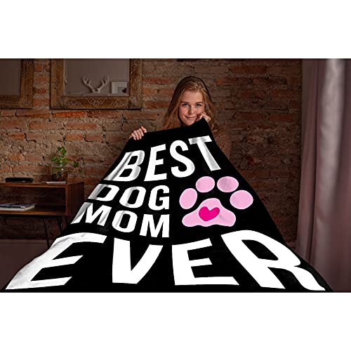 Makutadanti Funny Best Dog mom Gifts Blanket for All Season Premium Lightweight Throw for Bed Soft Warm Sofa Blanket Camping and Picnic 40"x30" for Kid