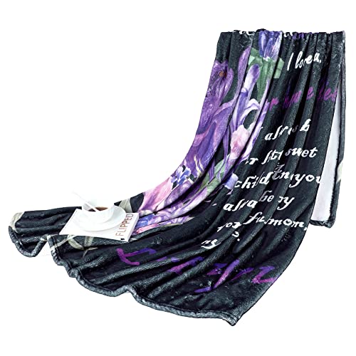 Zando Great Mothers Day Gifts for Mom,Birthday Gifts for Women,Grandma Gifts for Mom,Mothers Day Throw Blanket for Mom from Daughter Son Super Soft Sofa Bed Blanket To My Mom,Purple Flower 60"x80"