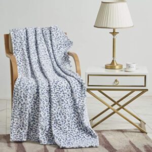 Noble House by Décor&More Extra Heavy and Plush Oversized Throw Blanket (50" x 70") - Grey&White Leopard