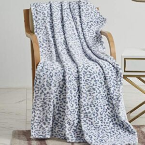 Noble House by Décor&More Extra Heavy and Plush Oversized Throw Blanket (50" x 70") - Grey&White Leopard