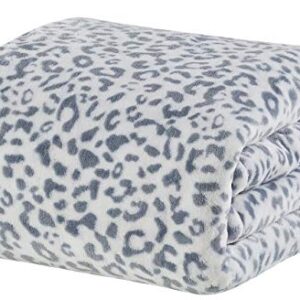 Noble House by Décor&More Extra Heavy and Plush Oversized Throw Blanket (50" x 70") - Grey&White Leopard