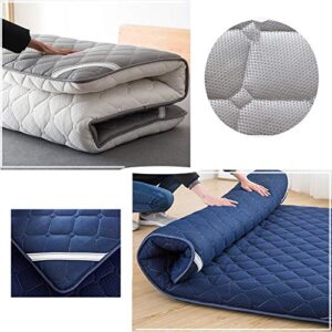 Tatami Mattress, Thicken Futon Mattress, Japanese Soft Portable Foldable Travel Sleeping Mattress Topper Breathable -White 150x200cm(59x79inch)