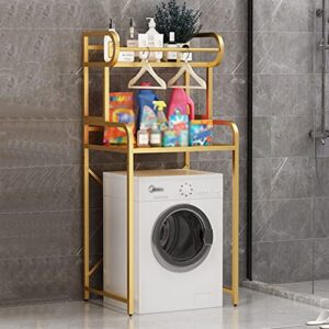 bkgdo washer storage frames floor standing for over toilet,thick partition shelf,balcony drum washinghine shelf,bathroom storage shelf,2-layer washinghine shelf/gold