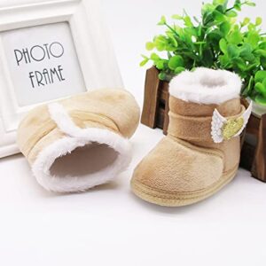 Toddler Boys Booties Girls Snow Warming Shoes Baby Soft Boots Infant Baby Shoes Baby Girl Booties 6-12 Months (Coffee, 6-9 Months)