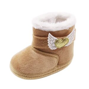 toddler boys booties girls snow warming shoes baby soft boots infant baby shoes baby girl booties 6-12 months (coffee, 6-9 months)