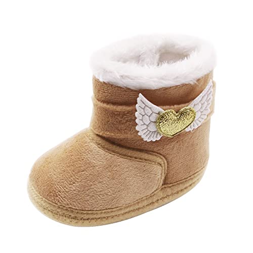 Toddler Boys Booties Girls Snow Warming Shoes Baby Soft Boots Infant Baby Shoes Baby Girl Booties 6-12 Months (Coffee, 6-9 Months)