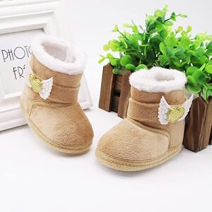 Toddler Boys Booties Girls Snow Warming Shoes Baby Soft Boots Infant Baby Shoes Baby Girl Booties 6-12 Months (Coffee, 6-9 Months)