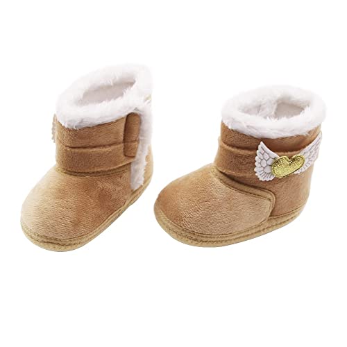 Toddler Boys Booties Girls Snow Warming Shoes Baby Soft Boots Infant Baby Shoes Baby Girl Booties 6-12 Months (Coffee, 6-9 Months)