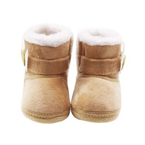 Toddler Boys Booties Girls Snow Warming Shoes Baby Soft Boots Infant Baby Shoes Baby Girl Booties 6-12 Months (Coffee, 6-9 Months)