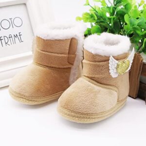 Toddler Boys Booties Girls Snow Warming Shoes Baby Soft Boots Infant Baby Shoes Baby Girl Booties 6-12 Months (Coffee, 6-9 Months)