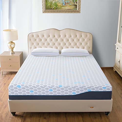 Opoiar Twin XL Mattress - Memory Foam Mattress 10 Inch Bamboo Charcoal Gel Memory Foam Mattress in a Box, Foam Bed Mattress Medium Firm, Full Size Mattress,USA