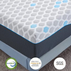 Opoiar Twin XL Mattress - Memory Foam Mattress 10 Inch Bamboo Charcoal Gel Memory Foam Mattress in a Box, Foam Bed Mattress Medium Firm, Full Size Mattress,USA