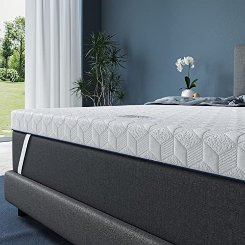 BedStory 3 Inch Memory Foam Mattress Topper Queen Size Firm, Pain-Relief & Motion-Isolation Bed Topper, Bamboo Charcoal Infused Cooling Pad with Skin-Friendly Cover, CertiPUR-US Certified, Non-Slip