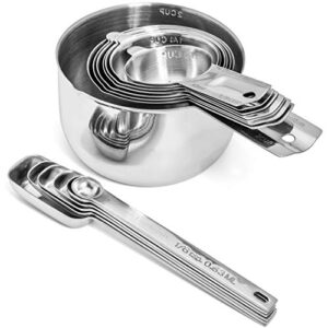 Hudson Essentials Stainless Steel Measuring Cups and Spoons Set (15 Piece Set)