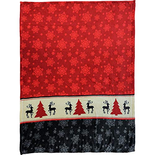 Infinity Republic Christmas Snowflake Super Plush Blanket - 50x60 Soft Throw Blanket - Perfect for Cuddle Season & Holiday Gifts!