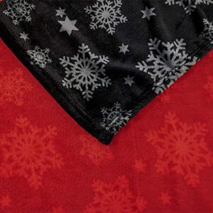 Infinity Republic Christmas Snowflake Super Plush Blanket - 50x60 Soft Throw Blanket - Perfect for Cuddle Season & Holiday Gifts!