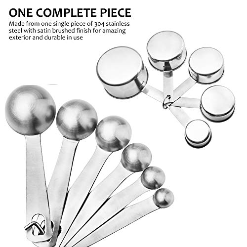 Accmor 11 Piece Stainless Steel Measuring Spoons Cups Set, Premium Stackable Tablespoons Measuring Set for Gift Dry Liquid Ingredients Cooking Baking