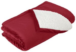 port authority mountain lodge blanket. bp40 red rhubarb osfa