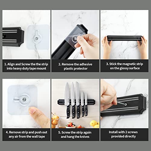 15 inch Magnetic Knife Holder for Wall, Knife magnetic strip, Magnetic Knife Bar High Quality Space-Saving Magnetic Strip for Knives, Knife Magnet, Knife Rack, Multipurpose Magnetic Tool Holder