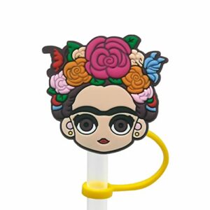 straw tip cover-reusable drinking straw tips (frida k), 2.5cm