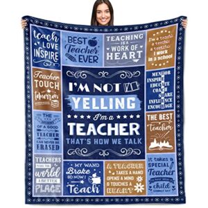 kjacgad teacher appreciation gifts for women - teacher gifts for women - teacher retirement gifts - back to school teacher gifts - teachers day teacher birthday gifts throw blanket 60x50 inch