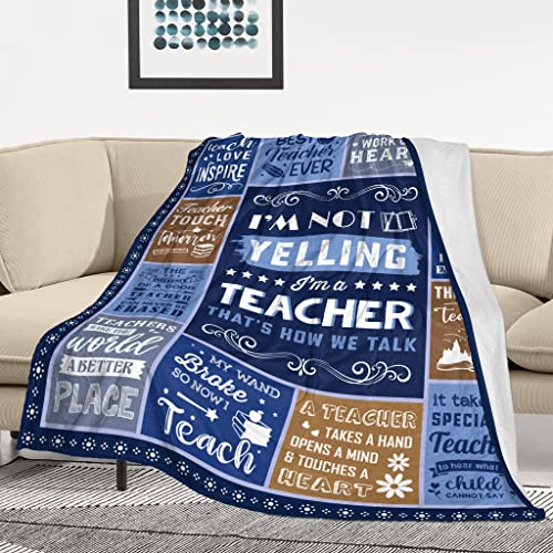 KJACGAD Teacher Appreciation Gifts for Women - Teacher Gifts for Women - Teacher Retirement Gifts - Back to School Teacher Gifts - Teachers Day Teacher Birthday Gifts Throw Blanket 60x50 Inch